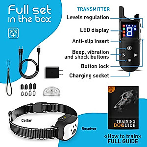 Small Size Dog Training Collar with Remote for Small Dogs with LED Light - Perfect for Small Dogs 5-15lbs - Waterproof & 1000 Feet Range