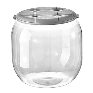 Baoblaze Clear Toy Storage Organizer, Shoe Stool, Dustproof, Portable for Living Room Bedroom Kids Room Indoor, Round Gray