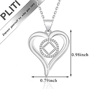PLITI Sobriety Gift Addiction Recovery Gift Recovery AA Alcoholics Anonymous Birthday Gifts AA NA Rose Gold Necklace Gift Sobriety Jewelry Sponsor Gift (NA necklace silver)