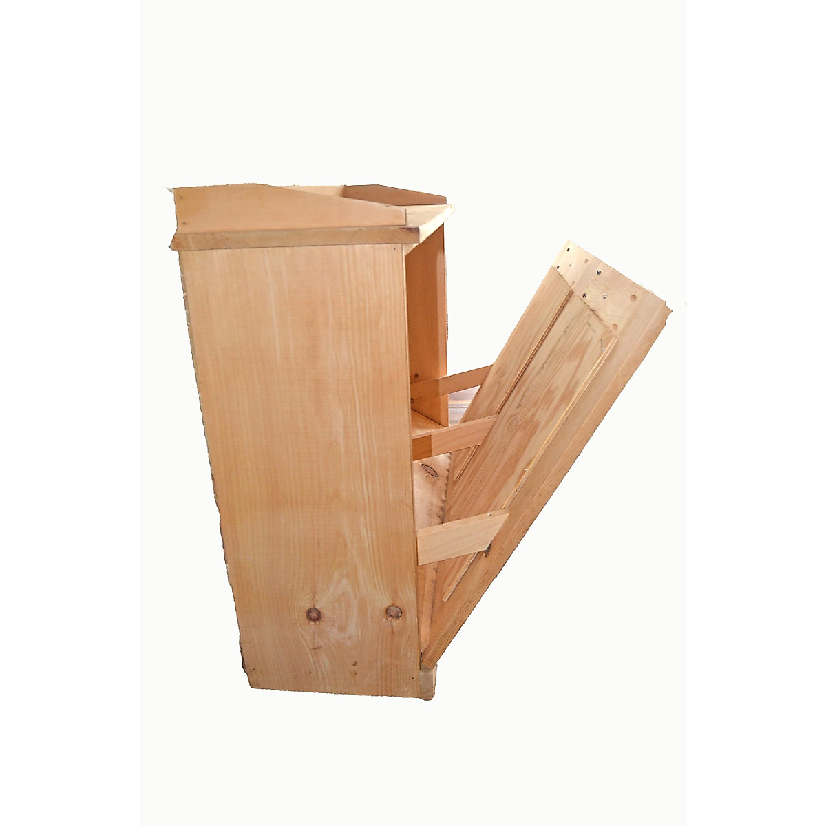 Country Barn Single Tilt-Out Single Trash Cabinet: Efficient and Stylish Trash Cabinet Crafted from Unfinished Pine Wood, is Designed to Hold one13-gallon, Ideal Garbage Can Cabinet