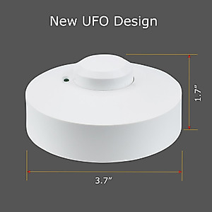 J.LUMI YCA2002 Microwave Ceiling Motion Sensor, 5.8 GHz Microwave Motion Detector Light Switch 1200W, Ceiling Mount Motion Detector, 32-ft Range, White (85-265V AC)