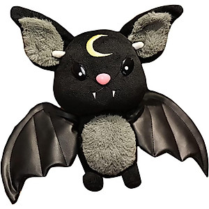 Clanam 1Pcs Plush Bat Toy 8 inches Stuffed Animals Plush Doll，Soft Cute Best Gift Suitable for All of Age, Christmas Birthday Halloween Home Decoration Gift（Black）