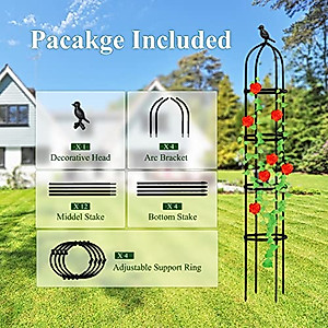 Garden Trellis for Climbing Plants, 6ft Tall Tower Obelisk Garden Trellis for Plant Support, Rustproof Round Plant Support for Climbing Vines Flower Stands Vegetable Indoor Outdoor Potted Plant 1 Pack