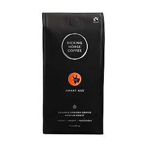 Kicking Horse Coffee, Smart Ass, Medium Roast, Ground, 10 Oz - Certified Organic, Fairtrade, Kosher Coffee