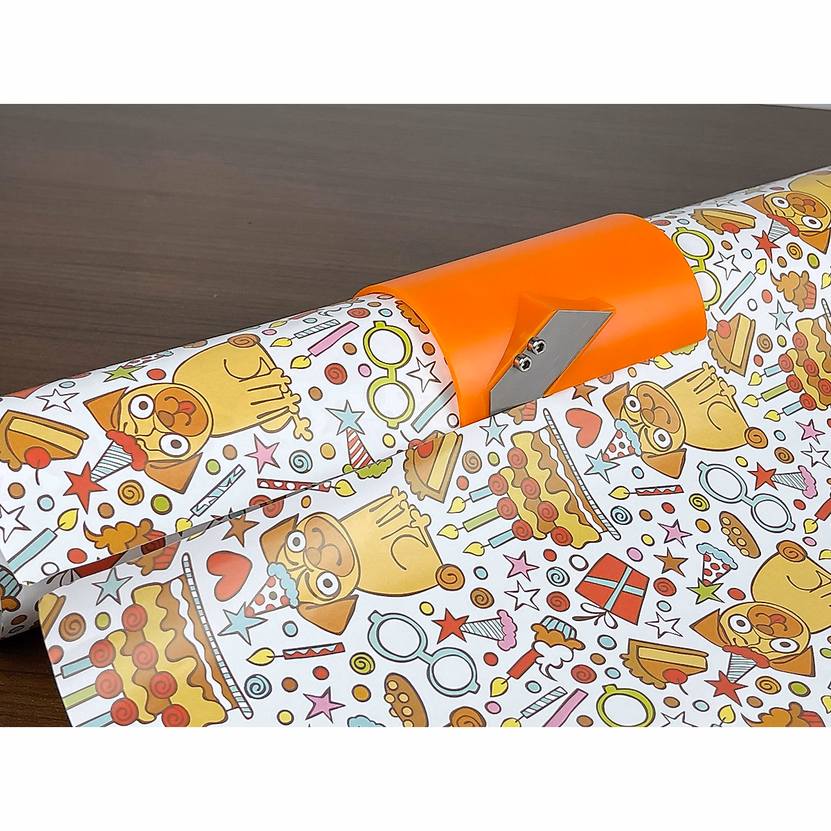 MasBros Gift Wrap Paper Cutter Birthday & Christmas Wrapping Paper Cutter with Replaceable Utility Blade 2-Pack