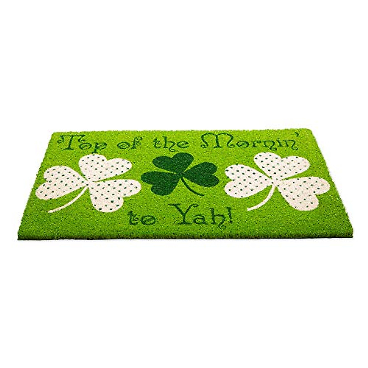 DII Indoor/Outdoor Natural Coir Fiber Spring/Summer Doormat, 17x29, Top of The Mornin' to Yah!