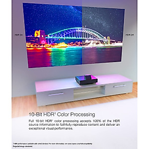 Epson EpiqVision Ultra LS500 Laser Ultra Short Throw Projector, 4000 lumens, 4K PRO-UHD, HDR, Android TV, Google Assistant, HDMI 2.0, Built-in Speakers – Black (Renewed)