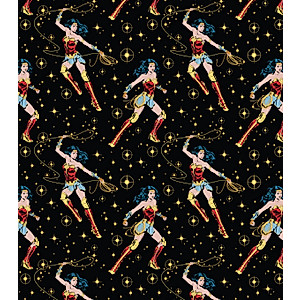 Quilting Cotton for Sewing x 2 Yards – DC Comics Wonder Woman 84 Poses - 100% Cotton - Soft, Decorative Material - Pre-Cut 44-45 Inches Wide by Camelot Fabrics (Wonder Women Poses)