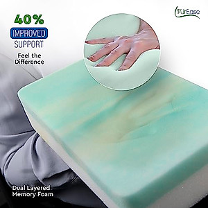 PurEase Premium Chair Arm Pads for Office or Gaming Chairs | US-Made CertaPUR Futura Gel Infused Memory Foam | Ergonomic Designed Cushions for Elbow and Forearm Pressure Relief - 2 Pack (Black)