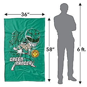 LOGOVISION Power Rangers Green Ranger Fleece Blanket 36" x 58"