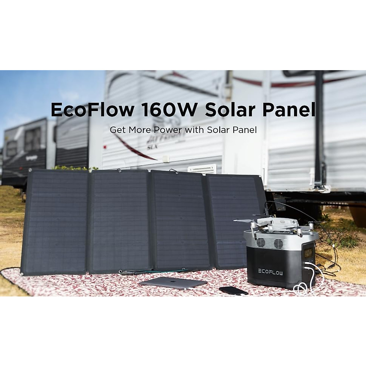 EcoFlow EFSOLAR160W 160W Portable Durable Waterproof Solar Panel w/Kickstand