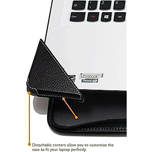 Broonel - Contour Series - Black Heavy Duty Leather Protective Case - Compatible with ASUS Chromebook Flip C214 11.6"