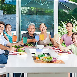 Mfacoy Wheat Straw Cups Set of 6, 12 oz Unbreakable Drinking Cups, Reusable Cups, Stackable Tumbler Cups, Colourful Water Cup Set for Kitchen, BPA Free, Dishwasher & Microwave Safe, Cups with 6 Colors