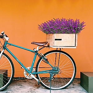 Artflower 12 Bundles Artificial Lavender Flowers Bouquet Outdoor Fake Shrubs UV Resistant Lifelike Greenery Bushes for Garden Indoor Outdoor Home Porch Box Decor (Fuchsia)