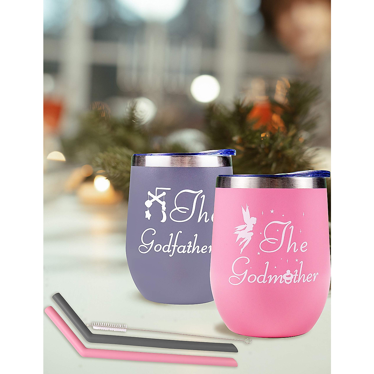 EBE EmmasbyEmma Godparents Gift, Godmother Gifts for Women, Gifts from Godchild, Gifts for Godmother, Godmother Gift, Godfather Tumbler, Godmother and Godfather Cups, Gift for Godparents