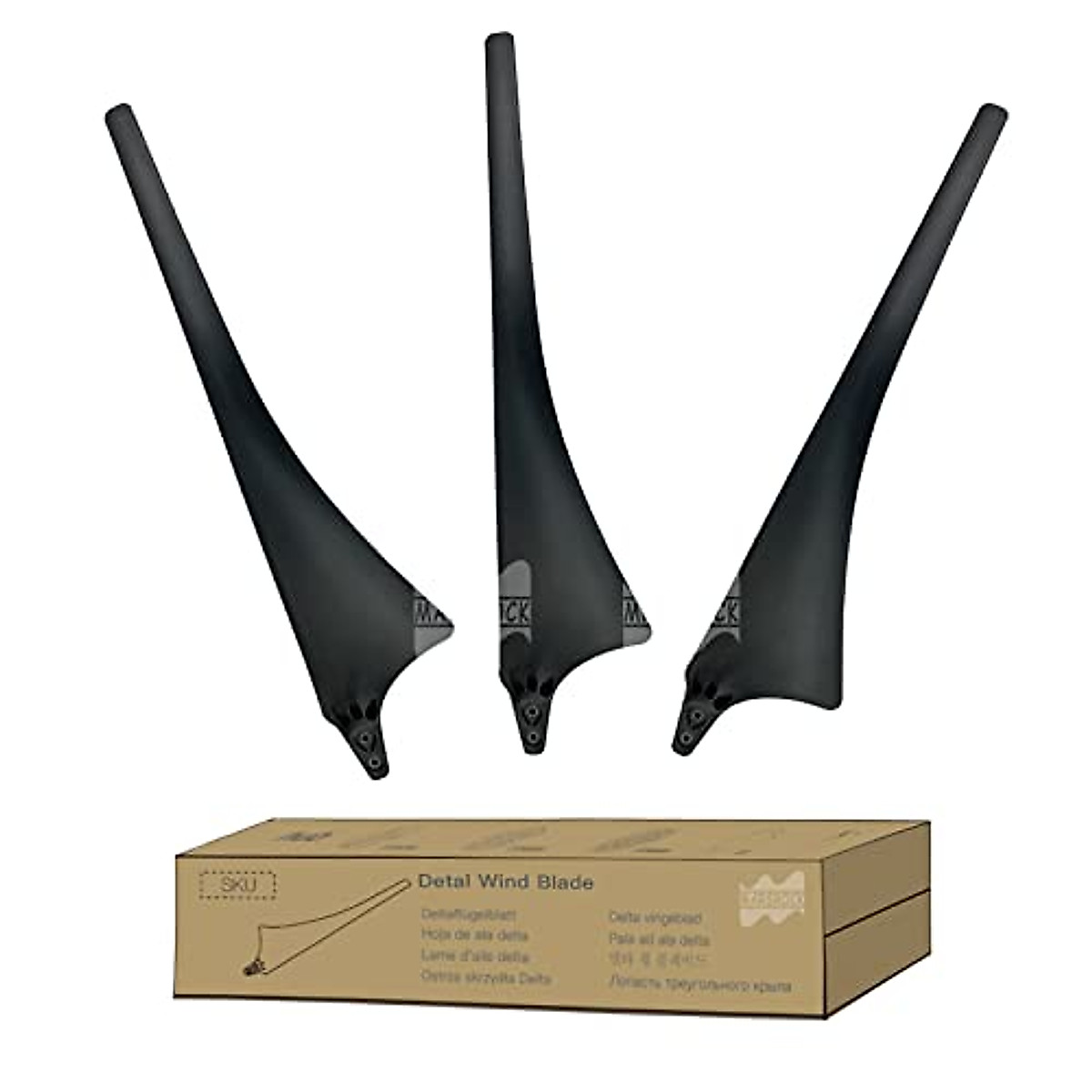 630 mm Delta wing High Strength Carbon Fibers Blade Nylon Fiber Wind Turbine Generator Blade for Horizontal Wind Turbine Generator Windmill Accessories 100w 200w 300w 400w 500w 600w 800W DIY Blades