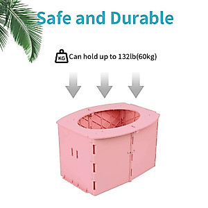 Travel Potty for Kids, Reusable Portable Folding Potty for Toddler, Travel Foldable Toilet for Travel Outdoor Camping, Toddler Potty Seat for Baby Potty Training (Pink) (Pink)