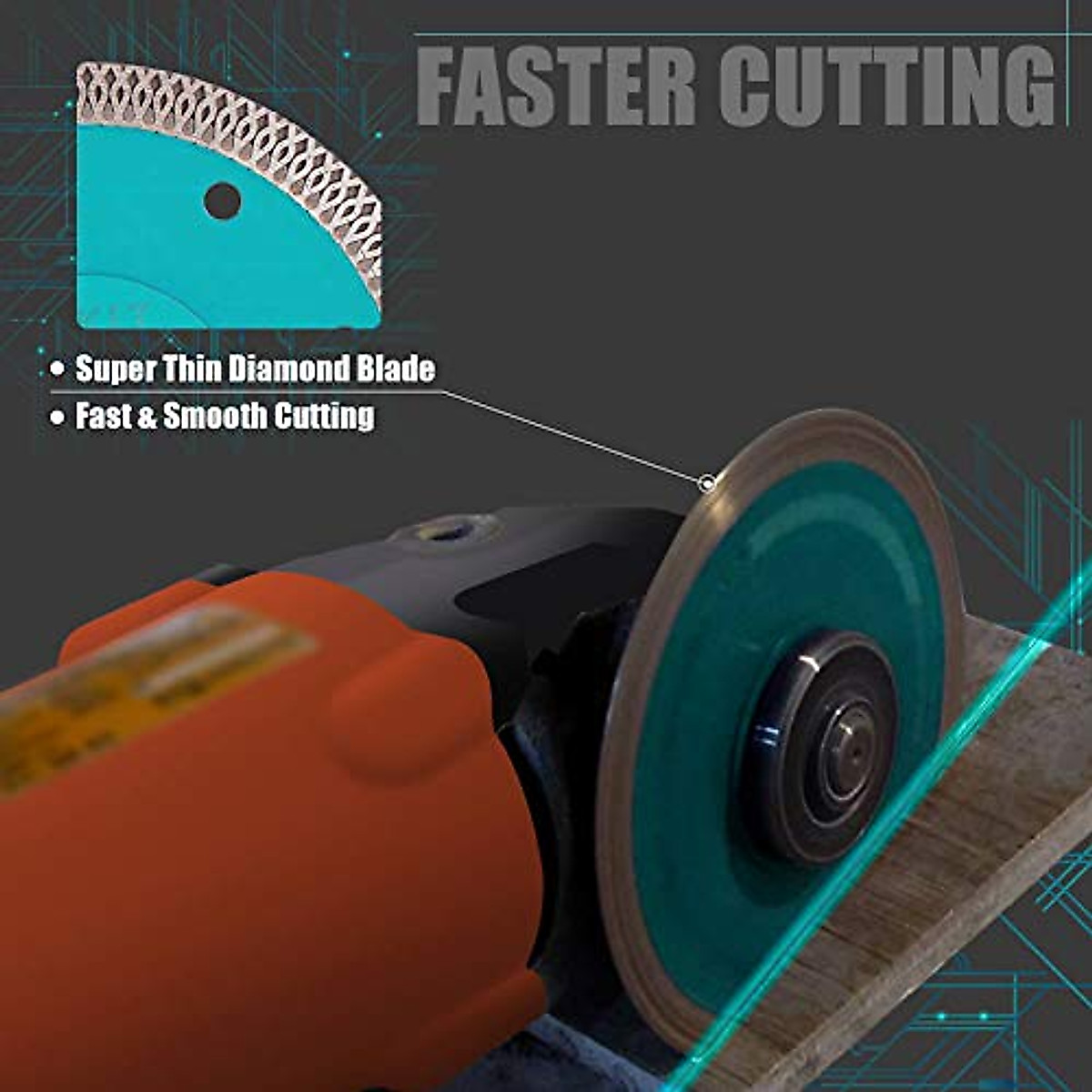 PEAKIT Supper Thin Tile Blade 4.5 Inch 5 Pack Diamond Porcelain Saw Blade Ceramic Cutting Disc Wheel for Angle Grinder