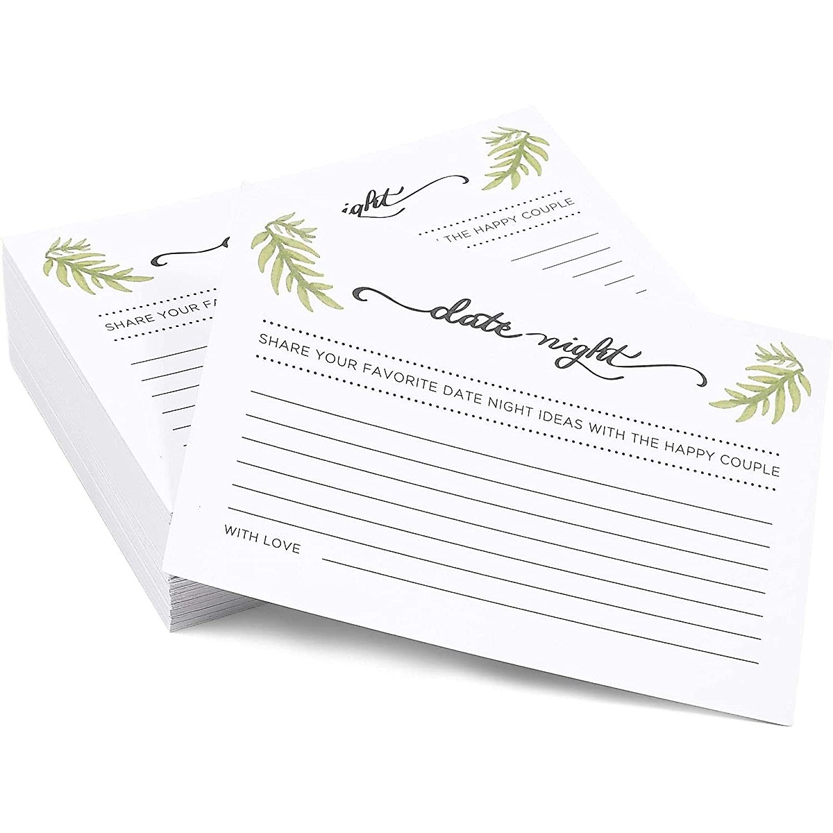 Paper Junkie Date Night Idea Cards for Bridal Shower and Wedding (4 x 6 Inches, 100-Pack)