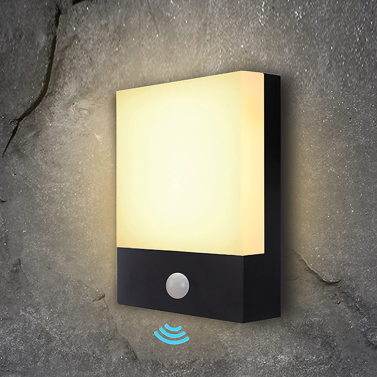 AIRTWESD 20W LED Outdoor Wall Light with Motion Sensor Outdoor Lighting Sconce Waterproof Wall Mounted Sconce Light for Patio Porch Courtyard Garden Backyard Villa Warm White 3000K