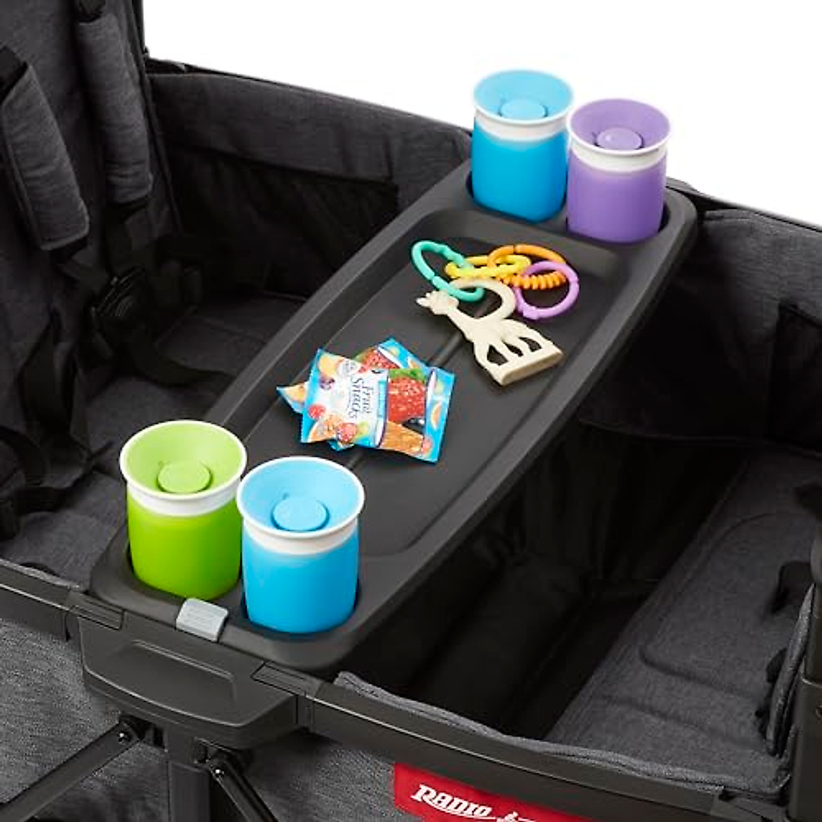 Radio Flyer Voya Stroller Wagon, 4 Seater Wagon Stroller for Kids with Low Sides, Baby Stroller Wagon, Quad Stroller