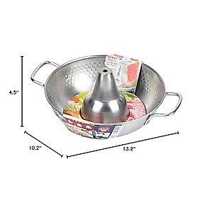 Pearl Metal Warakuan HB-5969 Stainless Steel Shabu-shabu Pot, 10.2 inches (26 cm), Made in Japan, Gas Fire Only