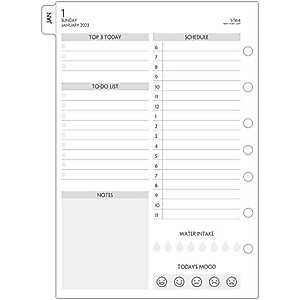 2023 Planner Refill, One Page Per Day, Daily & Monthly, Appointment Schedule, Priorities, Daily To Do, Notes (Classic, Size 4, Jan 2023 - Dec 2023)