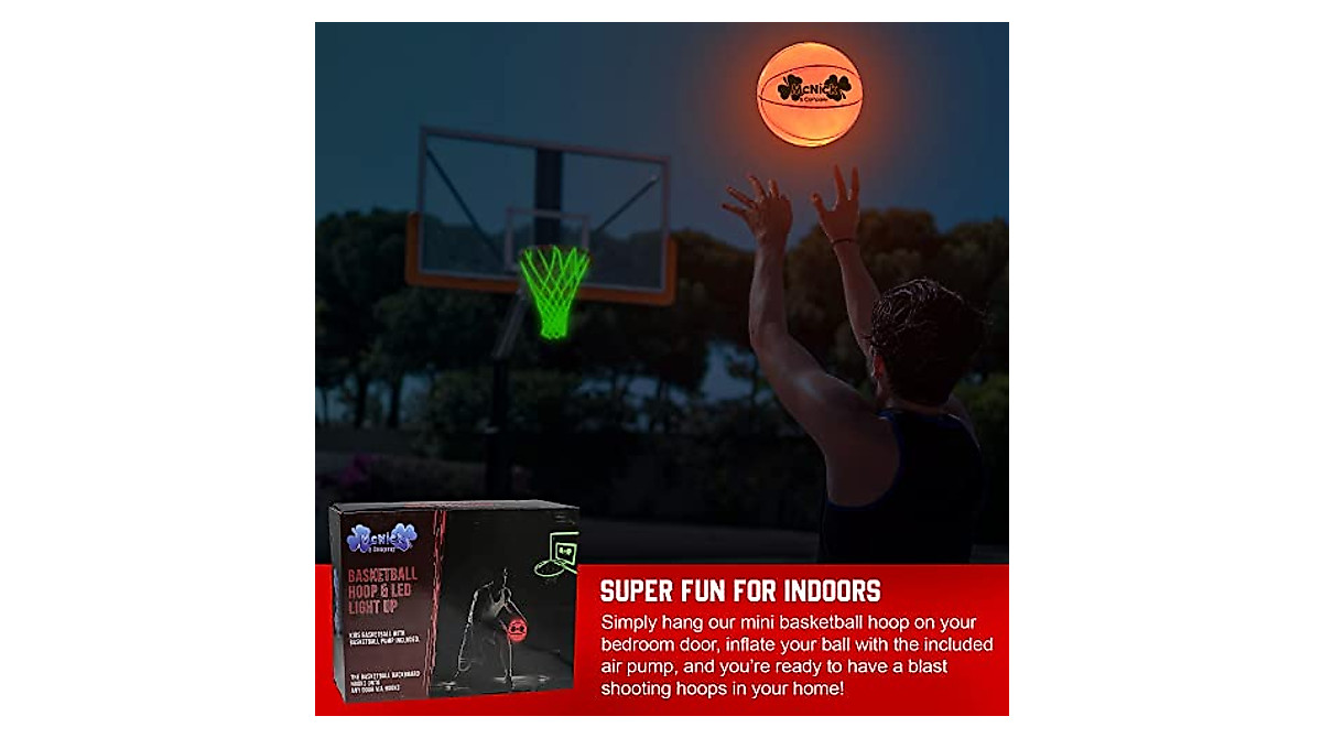Glow in The Dark Basketball Net - Light Up Night Game