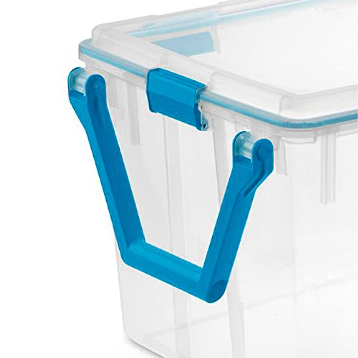 Sterilite 120 Quart Clear Plastic Wheeled Storage Container Box Bin with Air Tight Gasket Seal Latching Lid Long Term Organizing Solution, (3 Pack)