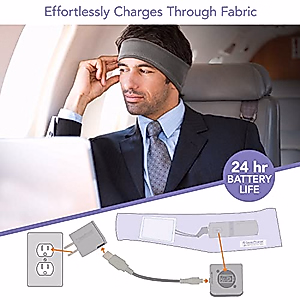 SleepPhones Effortless V8 Sleep Headphones by AcousticSheep | 24-hour Battery | Original Comfortable Bluetooth Headphones with Wireless Induction Charging (Medium, Nighttide Navy Breeze, US Wall Plug)