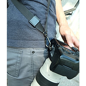 Fotasy Ergonomic Design Camera Sling Strap, Adjustable Camera Neck Strap, w/Quick Release and Safety Tether, Compatible with Canon Fujifilm Nikon Olympus Panasonic Pentax Sony Cameras