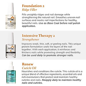 Nail Tek Repairs Damaged Nails kit.Intensive Therapy(.5OZ),Foundation(.5OZ)& Renew(.48OZ)