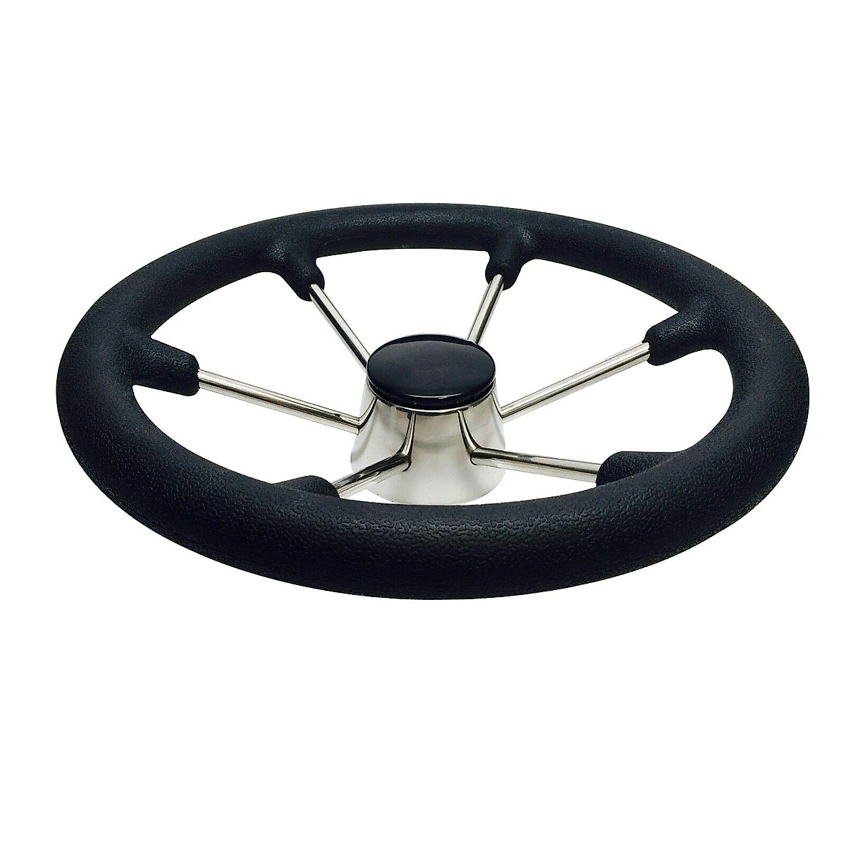 Marine Boat SS304 Steering Wheel with Black Sleeve 6 Spoke 15 1/2"