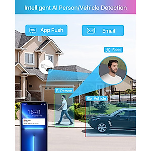 ZOSI 4K 16CH Spotlight PoE Security Camera System with 4TB HDD,Person Vehicle Detection,H.265+ 16Channel 8MP NVR,16pcs 4K PoE IP Cameras Outdoor,2 Way Audio,Sound and Light Alarm,for 24/7 Recording