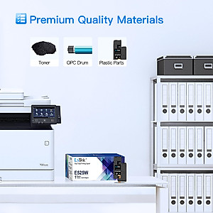 LxTek Compatible Toner Cartridge Replacement for Dell E525W E525DW E525 525 to use with E525W Color Laser Printer (1 Black, High Yield)