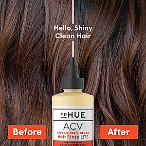 dpHUE Apple Cider Vinegar Hair Rinse Lite, 8.5 oz - Shampoo Alternative, Scalp Cleanser & Post Workout Rinse - Won’t Weigh Fine Hair Down - Removes Buildup & Sweat