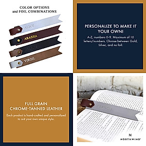 Personalized Leather Bookmark | Great Gifts for Readers! | 6" x 1" Dimensions | Two-Tone, Genuine Leather, Customized, Monogrammed | Made in USA | Free Shipping