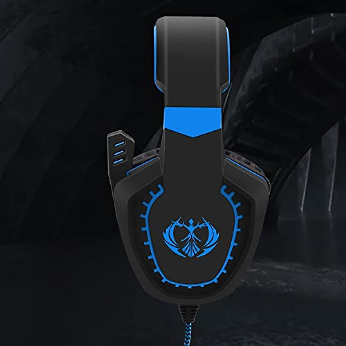 Anivia Computer Over Ear Headphones Wired with Microphone Updated AH28 3.5mm Stereo Headsets Gaming Headset with Volume Control, Noise Isolating for Multi-Platform, Black Blue