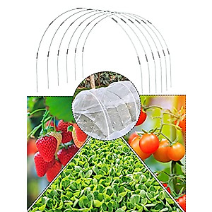 Fuuner Garden Hoops, 6 Sets of 7ft Long Garden Hoops for Raised Beds Hoop, Fiberglass Support Hoops Frame, 30pcs Garden Hoops for Row Cover
