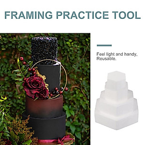 Fake Cake Fake Cake 4pcs Foam Cake Circle Cake Set Cake Decorating Practice Mould for Crafts Flower Wedding Christmas Party Decoration Rotating Cake Stand Rotating Cake Stand