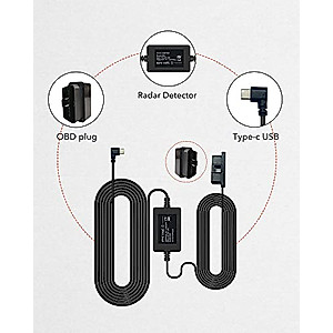 REDTIGER OBD Hardwire Kit Power Cable 10FT 12V-24V to 5V for Mirror Dash cams of The T27 and T700, Low Voltage Protection