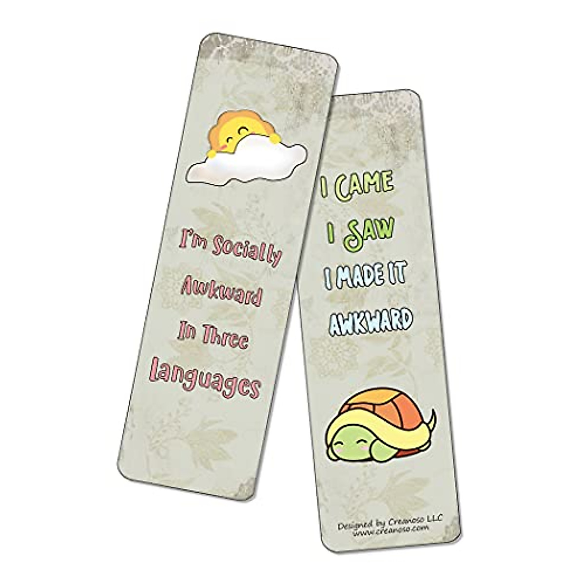 Creanoso Funny Socially Awkward Bookmarks (12-Pack) - Stocking Stuffers Funny Gift Ideas for Adults, Teens, Friends