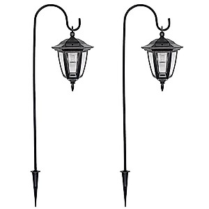 MAGGIFT 34 Inch Hanging Solar Lights Outdoor Waterproof Solar Garden Lights with 2 Shepherd Hooks Landscape Lighting for Lawn Patio Yard Pathway Driveway,2 Pack