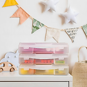 12" x 12" Scrapbook Paper Storage Case, Plastic Scrapbook Box, Clear Scrapbooking Organizers and Storage, Scrapbook Containers to Organize Scrapbook Paper, Art and Craft Supplies, 1 Pack