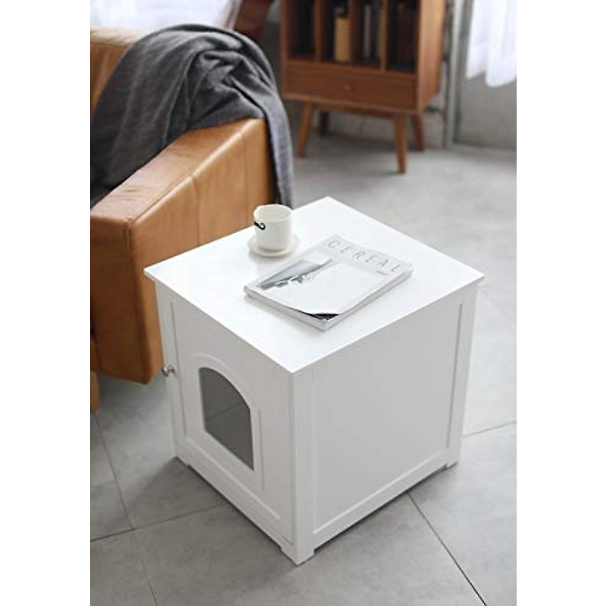 zoovilla Kitty Litter Loo – Hidden Litter Box Furniture, White