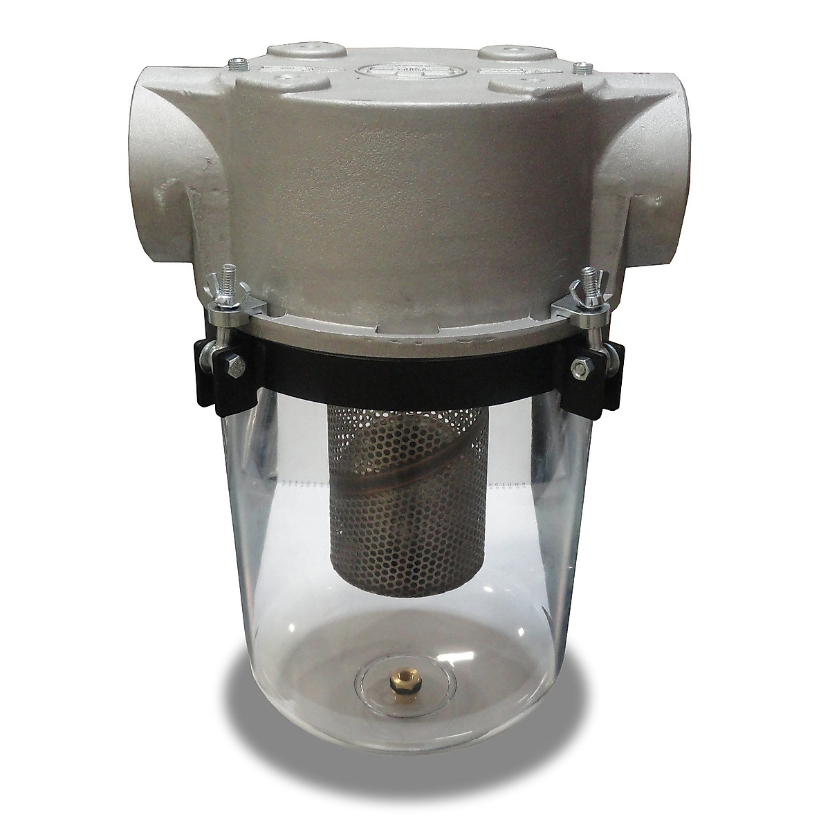 Solberg STS-400C™ Inlet See Through Liquid Separator Vacuum Pump Air Filter, 4" FPT Inlet/Outlet, 19-3/4" Height, 13-1/2" Diameter, 500 SCFM, Made in the USA