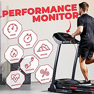 Sunny Health & Fitness Folding Incline Treadmill with Optional Exclusive SunnyFit® App and Smart Bluetooth Connectivity - SF-T7705SMART