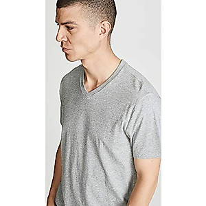 Vince Men's V-Neck T-Shirt, Heather Steel, Large