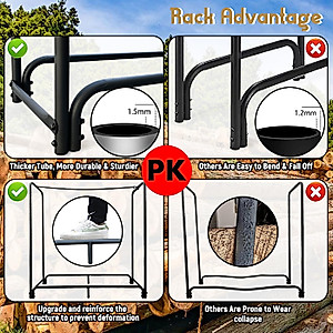 YuAnWe 4 FT Firewood Rack Outdoor with Cover, Heavy Duty Firewood Holder with High Load Capacity, Weather-Resistance, Log Racks Outdoor for Firewood Storage Inside