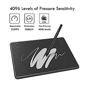 IULJH 4x3 Inch Ultralight Digital Pen Tablet Graphics Drawing Tablet with Battery-Free Stylus